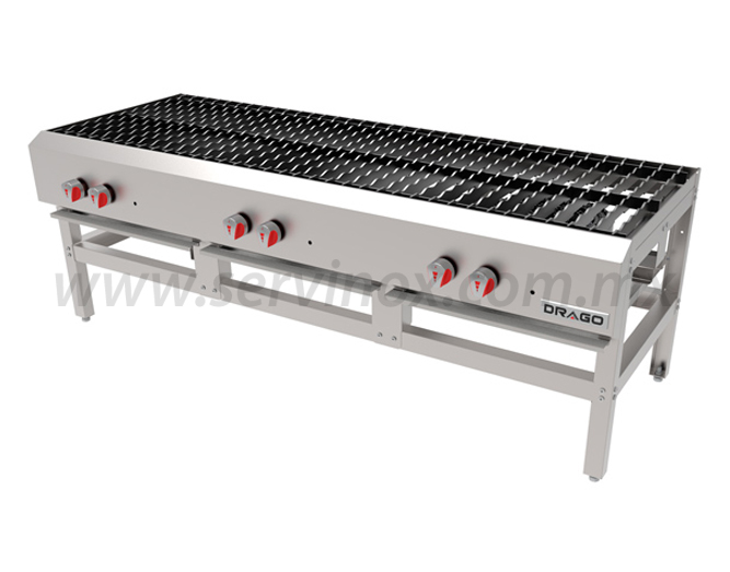 Estufon 3 Secciones de Acero Inoxidable Drago EG33.jpg